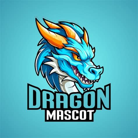 드래곤 마스코트 로고 디자인 드래곤 벡터 일러스트 프리미엄 벡터