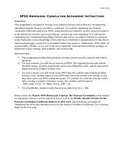 SPSS Homework Pearson Correlation Coefficient Analysis Guide Course Hero
