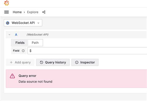 websocket api datasource not working · issue 73582 · grafana grafana