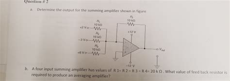 solved question 2 determine the output for the summing