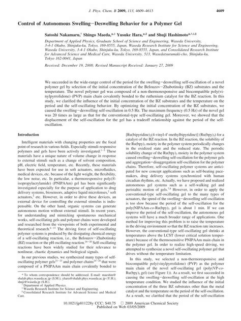 Pdf Control Of Autonomous Swelling−deswelling Behavior For A Polymer Gel Dokumentips
