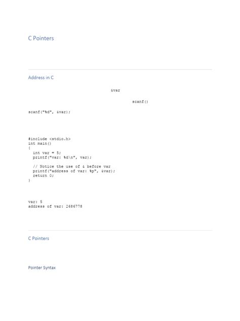 11 Pointers Pdf Pointer Computer Programming C Programming