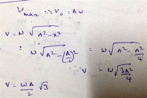 A Particle Is Executing Shm With Amplitude A And Has Maximum Velocity V