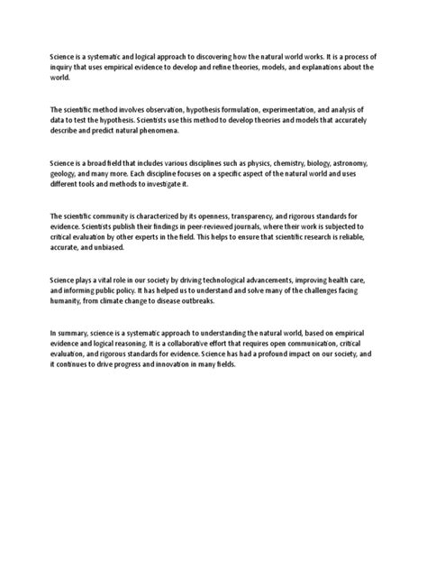 Science Is A Systematic And Logical Approach To Discovering How The