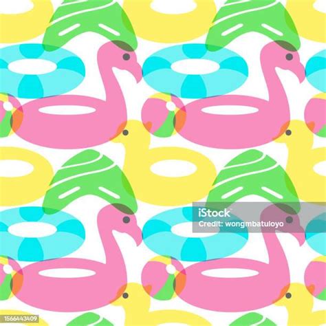 수영장 이음새가 없는 패턴 벡터 일러스트레이션 플랫 만화 템플릿에 여름 방학 요소 손으로 그린 건강한 생활방식에 대한 스톡 벡터 아트 및 기타 이미지 Istock