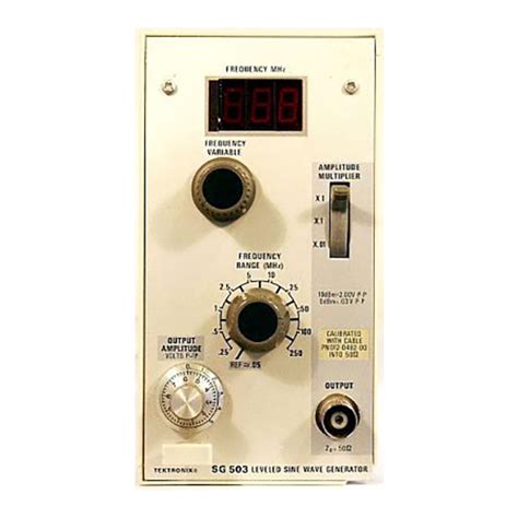 Tektronix Sg 503 Instruction Manual Pdf Download Manualslib