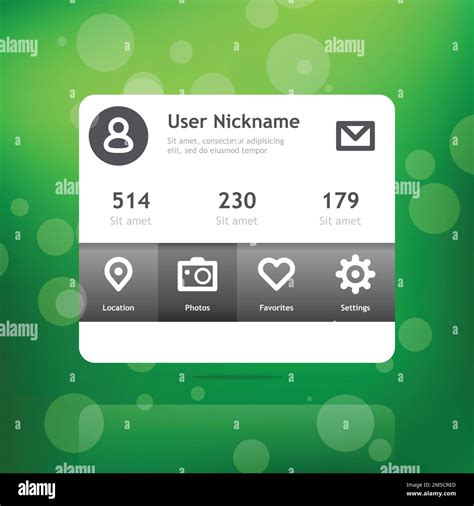 Profile Interface Minimal Application For Web Or Mobile Devices Eps 10 Stock Vector Image