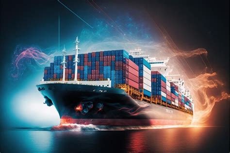 Premium Photo Cargo Vessel For International And Logistics Shipping Ai Generated