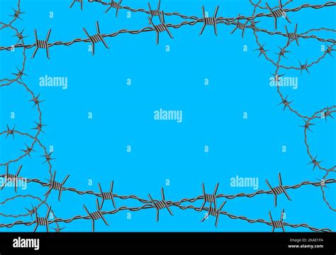 Barb Metallic Seamless Frame With Territory Security Symbols Realistic