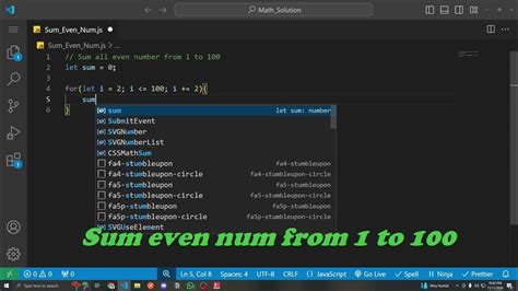 Sum Even Number From 1 To 100 Mathematics Javascript Problemsolving