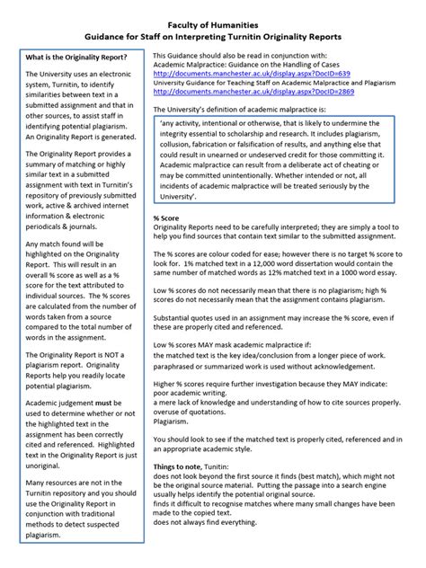 Guidance On Interpreting Originality Reports April 14 Pdf