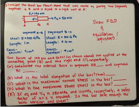 Solved 1 Consider The Steel Bar Shown Above That Was Made Chegg Com