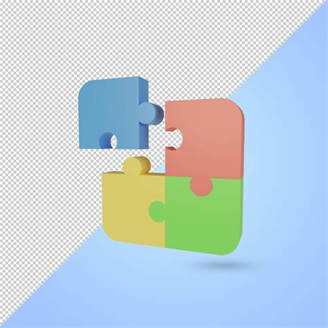 premium psd 3d render icon jigsaw puzzle tiling puzzle puzzles parts