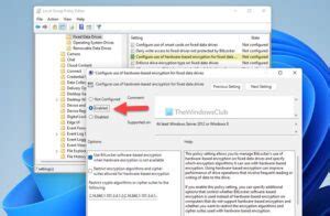Configure BitLocker Hardware Based Encryption For Fixed Data Drives