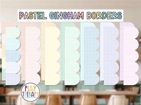 Pastel Gingham Bulletin Board Borders Decor Pastel Bulletin Board