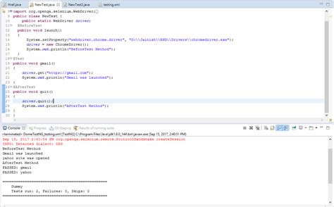 Java Multiple Program Execution In Selenium Webdriver Is Not Working