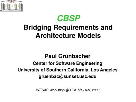 PPT CBSP Bridging Requirements And Architecture Models PowerPoint Presentation ID