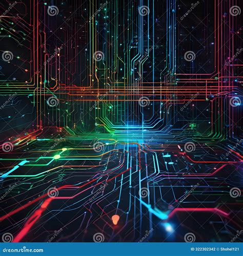 Futuristic Neural Network Of Trigonometric Figures Points And Polygons
