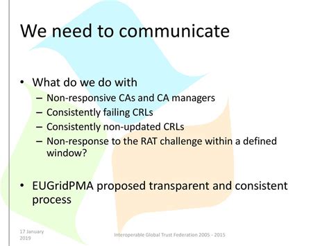 Communications Ensuring A Responsive IGTF Community Through Periodic Validation Of Communication