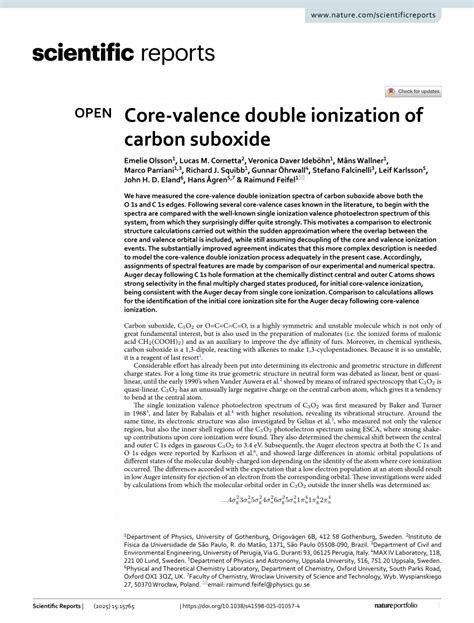 Pdf Core Valence Double Ionization Of Carbon Suboxide