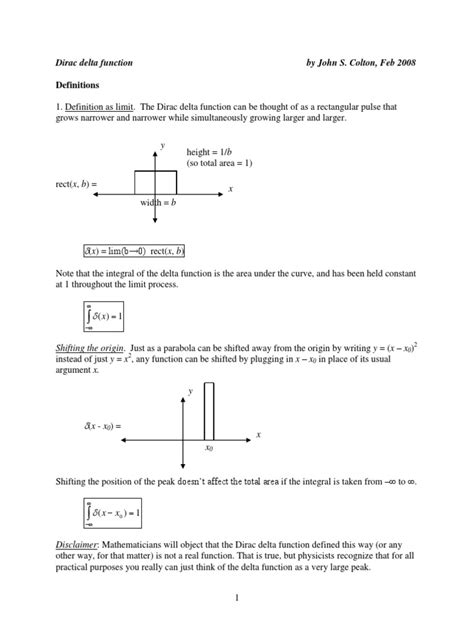 Dirac Delta Function Pdf Fourier Transform Integral
