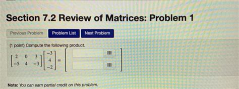solved section 7 2 review of matrices problem 1 previous