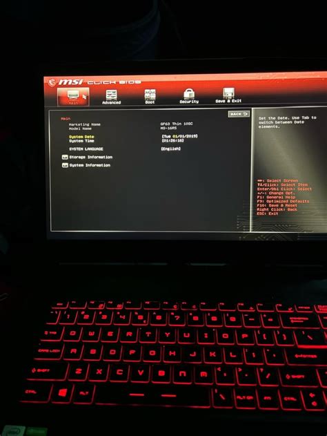 stuck on laptop msi bios screen r msi gaming