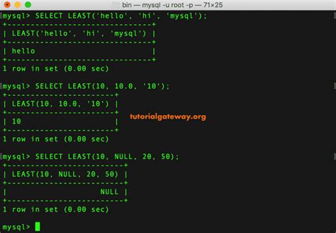 Mysql Least Function