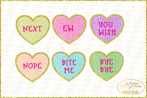 Anti Conversation Hearts Faux Chenille P Graphic By