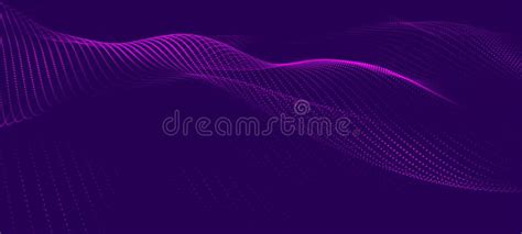 Abstract Digital Particle Wave Futuristic Dot Wave Dynamic Wave Of Luminous Dots Stock Vector