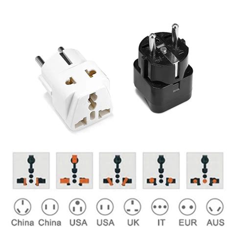 Eu 플러그 어댑터 1 ~ 2 표준 접지 소켓 미국 영국 유럽 Kr 독일 여행용 전원 어댑터 전기 소켓 플러그 콘센트전기플러그 Aliexpress
