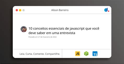 10 conceitos essenciais de javascript que você deve saber em uma