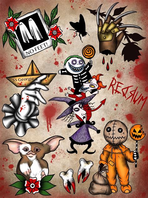 Halloween 4eva Spooky Tattoos Halloween Tattoo Flash Traditional