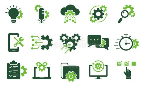 Technology Configuration Line Icon Innovation Business Process Outline