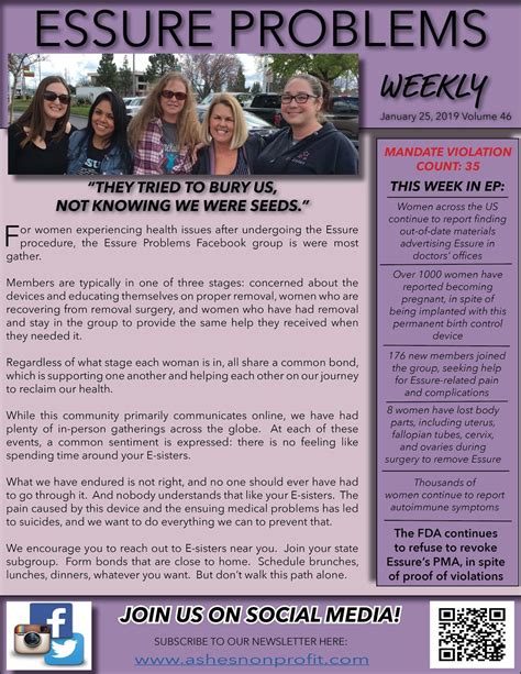 Pin On Essure Problems Weekly News Letter Lettering Problem Health