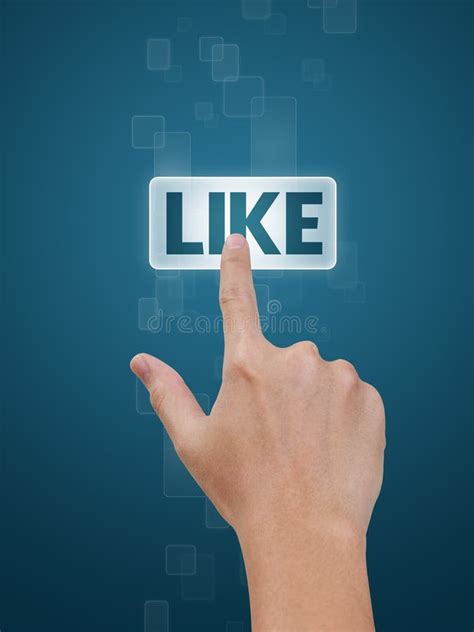 Hand Pressing Like Button Stock Image Image Of Generation 21293873