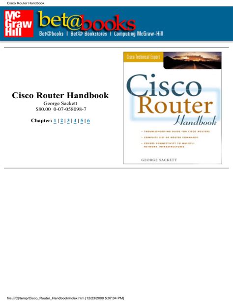 Cisco Router Handbook Ios Software And Network Management