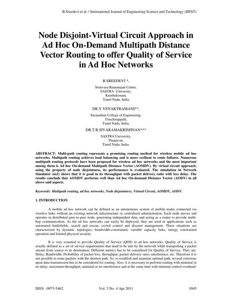 pdf node disjoint virtual circuit approach in ad hoc on demand