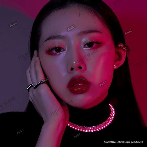 Ai创作图霓虹灯光感 温柔粉紫色流光溢彩 红黑炫酷暗黑秀场风 棚拍光影反光轮廓光 网红妆容 轻奢网红 优雅冷艳梦幻 高级感黑 Ins霓虹灯 棚拍灯光 个性首饰 粉色小香风 璀璨手链图 粉黑配色