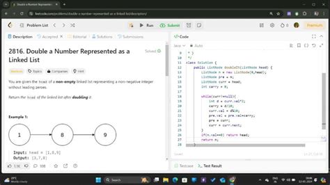 Day 10 Of 100daysofcode Challenge Doubled A Linked List Prem Saini