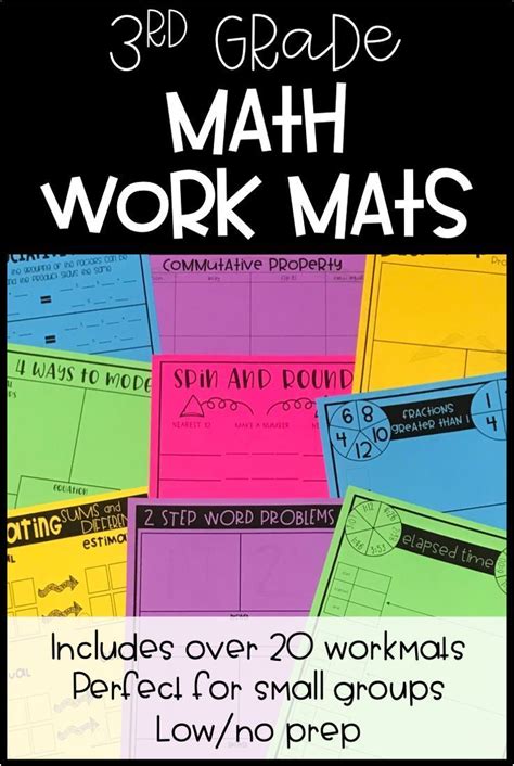 Small Group Math Centers And Games 3rd Grade Math Work Mats Math