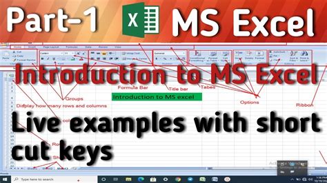 1 Introduction To Ms Excel In Telugu Ms Excel 2007 Tutorial In