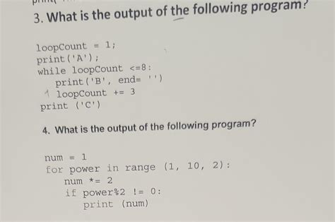Solved 3 What Is The Output Of The Following Program