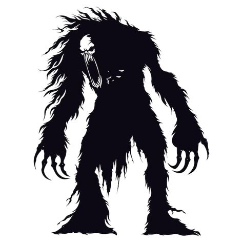 Premium Vector Silhouette Ancien Monster Black Color Only Full Body