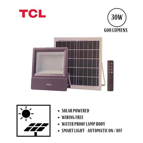 Tcl Solar Flood Light T102 30w Time Dim Remote Xx03065hw Klik