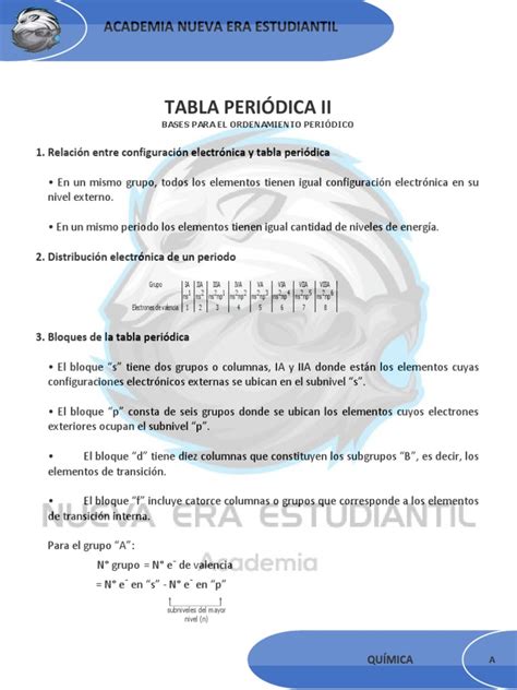 Química Tabla Periódica Ii Pdf Elementos Químicos Rieles