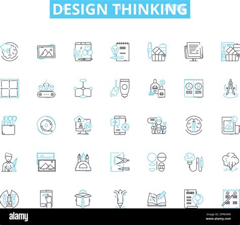 Design Thinking Linear Icons Set Ideation Prototyping Empathy Iteration Solutions Insights