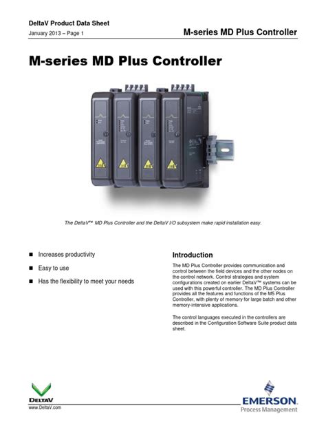 deltav m series md plus controller 2013 pdf computer network input output