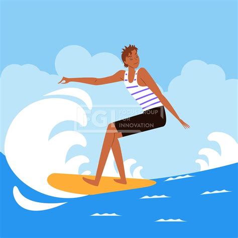 Utoimage 서핑보드 일러스트레이션 바다