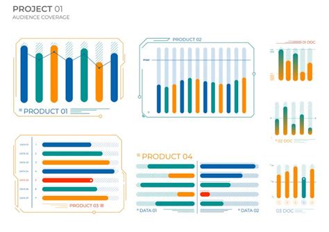 Finance Elements Charts In Color Royalty Free Vector Image